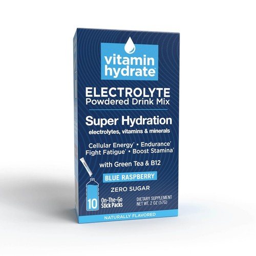 Hydrate Electrolyte Powdered Drink Mix, Super Hydration, Boost Stamina ...