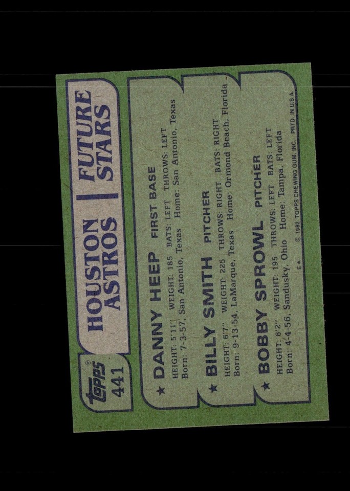 1982 Topps - Future Stars Danny Heep, Billy Smith, Bobby Sprowl #441 | eBay