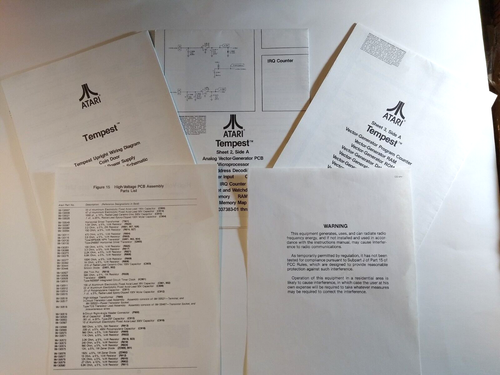 Atari Tempest Video Arcade Game Schematic Diagrams 1 2 3 + Bulletins ...