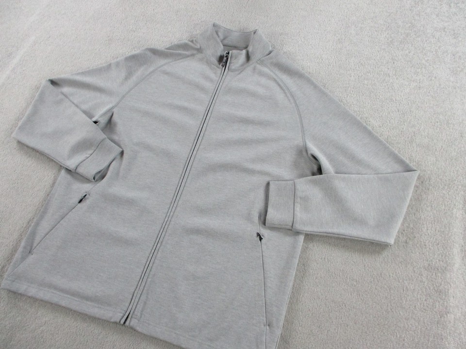 Mizzen & Main Jacket Mens Large Gray Full Zip Performance Sweater Mock ...