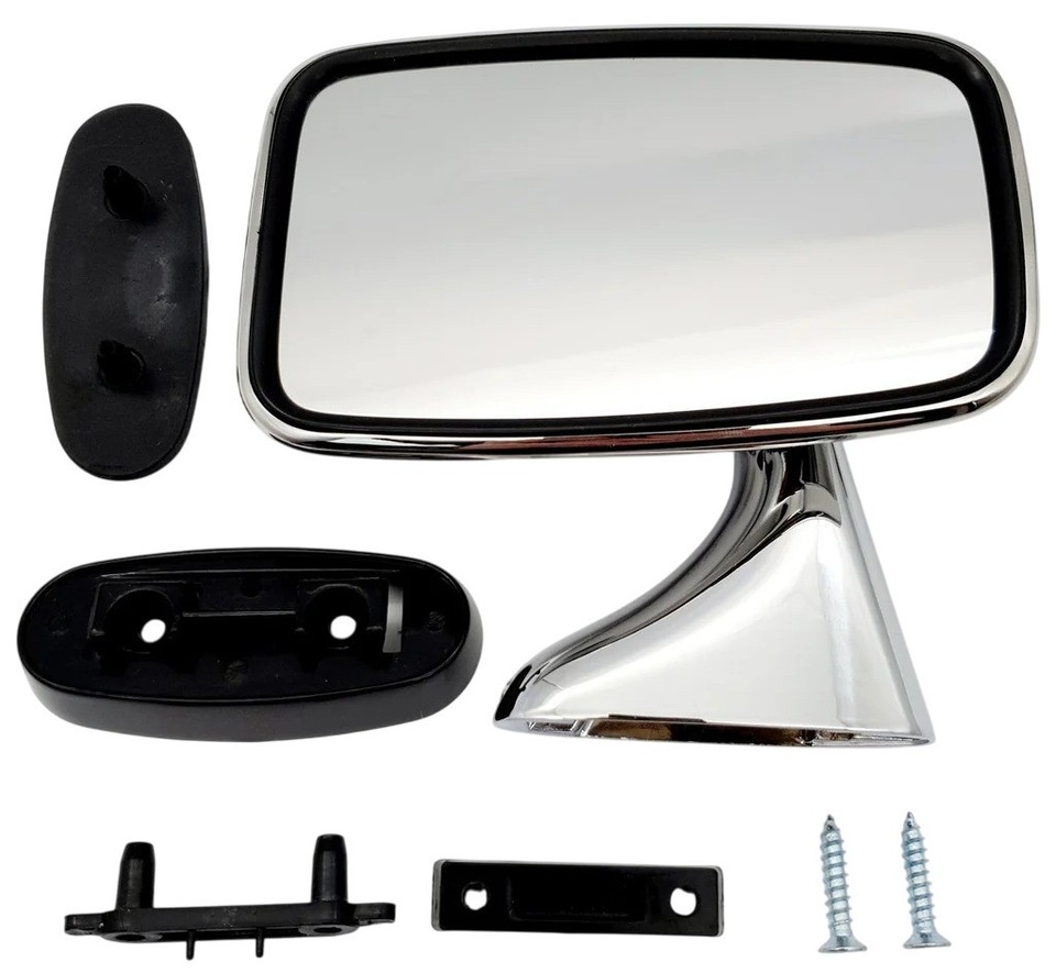 Pair of Tex Style Chrome Exterior Door Mirrors Classic Mini Car Ford MG ...