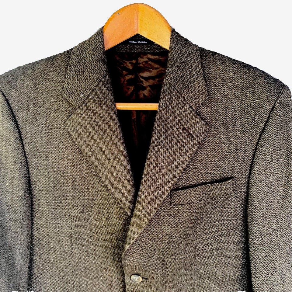 Ralph Lauren Men’s Sports Coat M 42R Jacket Brown Herringbone 100% Wool ...