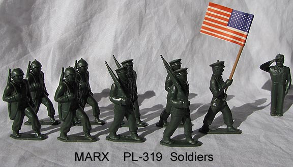 Marx reissue WWII early 60mm marching toy soldiers PL-319 mold shot 10 ...