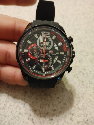 MF0350g - MINI FOCUS Men Watch Quartz Sport Chronograph Silicon Strap ...