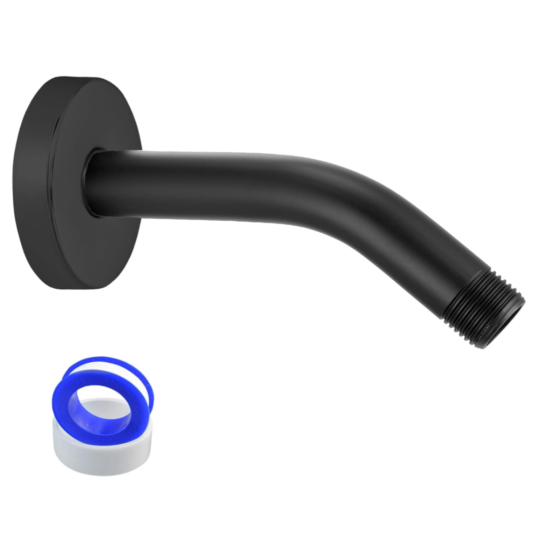 Black Shower Arm 6 Shower Extension Arm Pipe With Flange Matte Black 6 ...