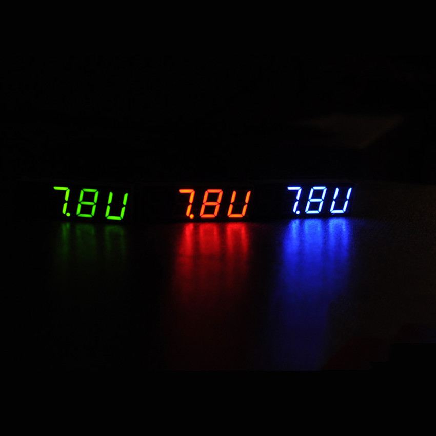 12V Digital Clock Car LED Electronic Clock Time Alarm Voltage ...