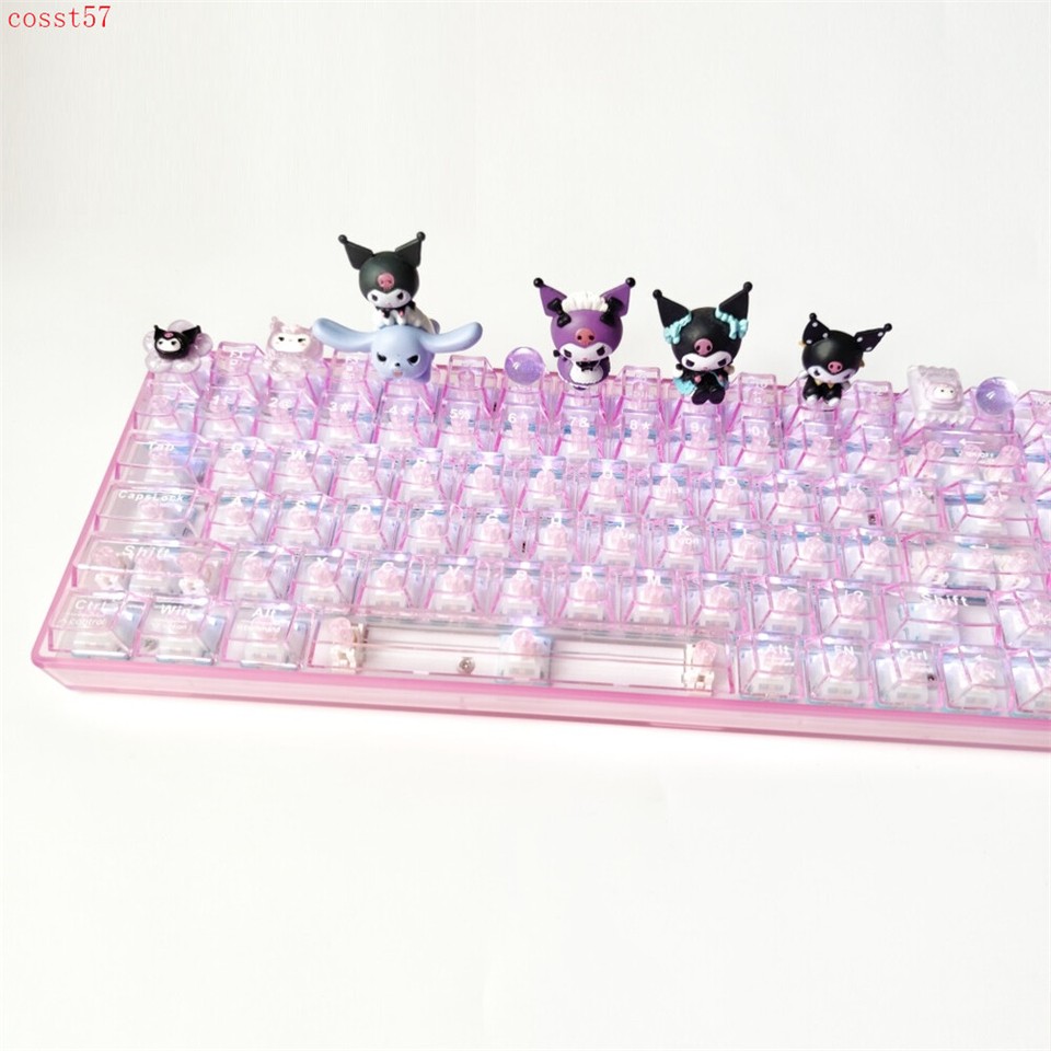 Handmade Cartoon Kuromi Wireless Bluetooth RGB KED Mechanical Keyboard ...