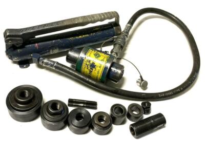 Greenlee 767A Hand Pump and Ram 7646 Hydraulic Knockout Driver with ...
