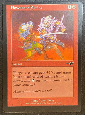 Flowstone Strike - MTG Magic - Nemesis - Misprint Miscut Alignment Dot ...