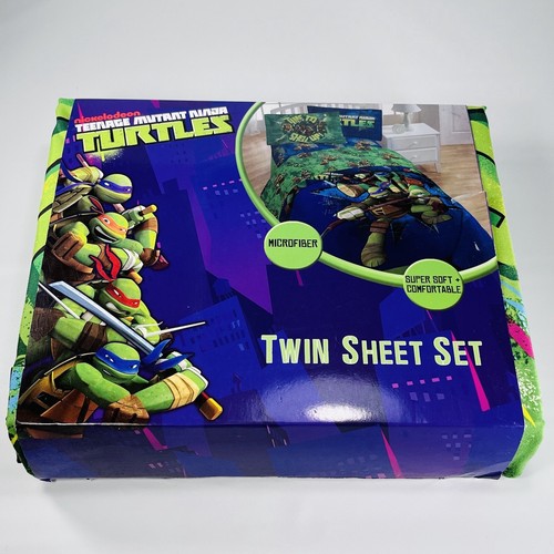 New NICKELODEON TMNT NINJA TURTLES Microfiber Twin Sheet Set & Pillow ...