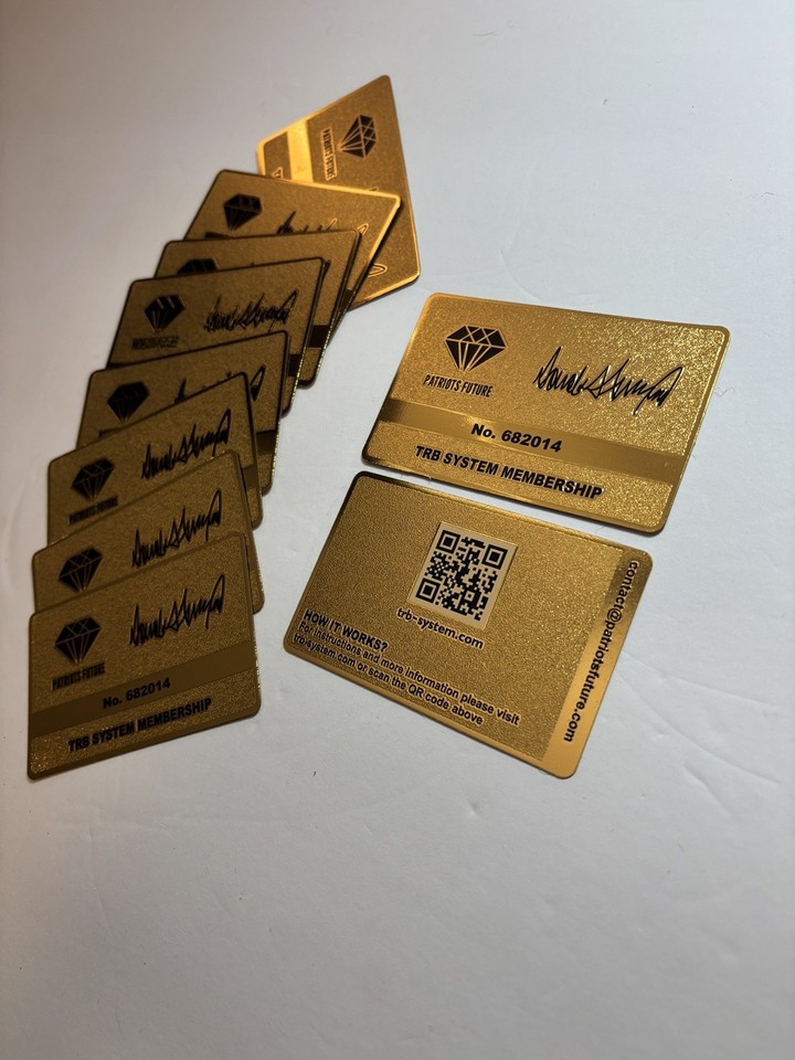 10x NEW DONALD J. TRUMP GOLD TRB SYSTEM MEMBERSHIP CARD COLLECTABLE | eBay