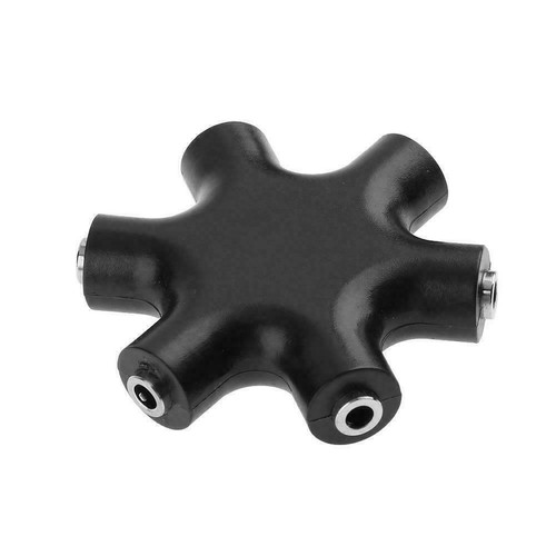 6 Way Multi Port 3.5mm Jack Splitter Aux Headphone Audio Cable Adapter ...