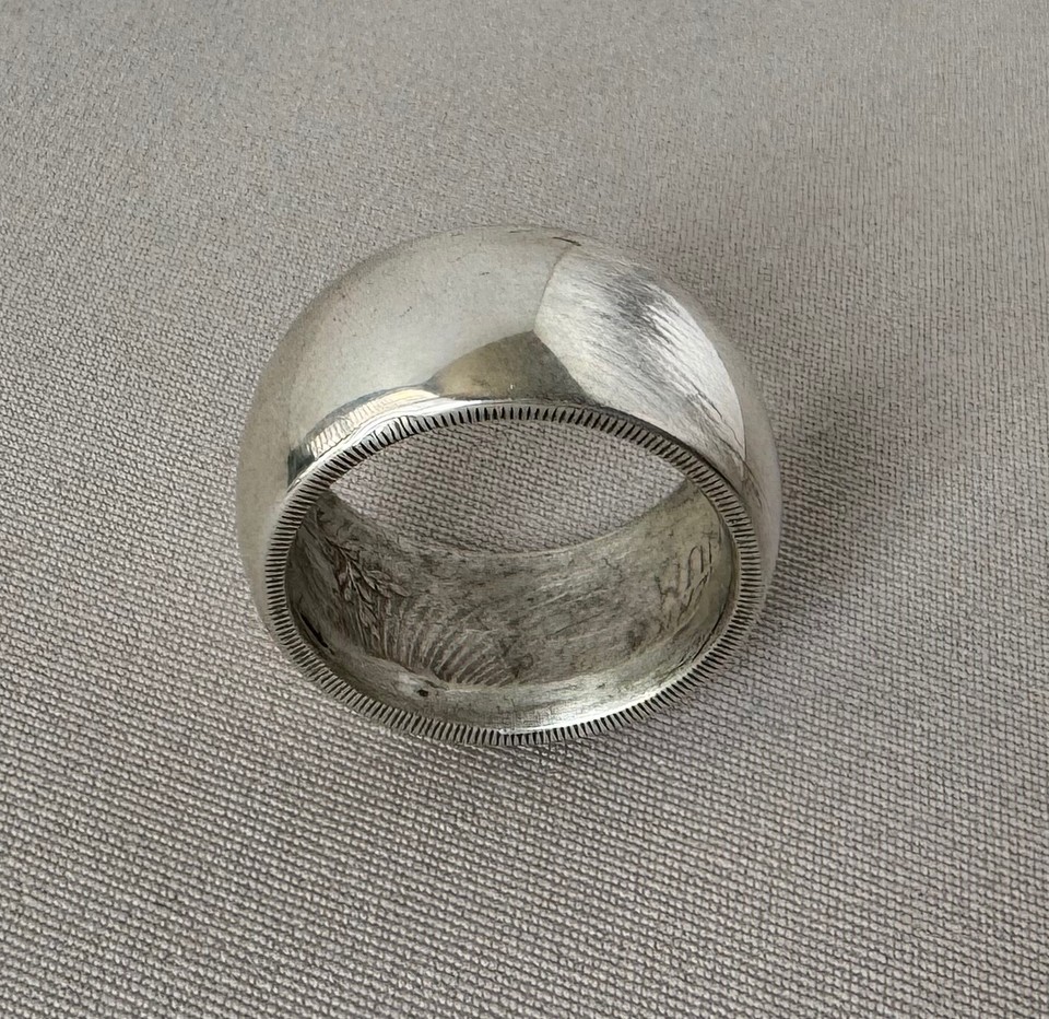 Hand Crafted Morgan Silver Dollar Coin Band Ring Size 10.5;P309 | eBay