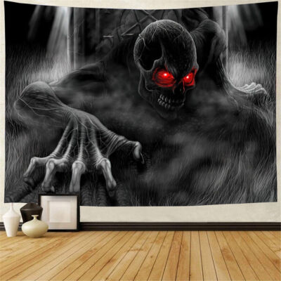 Large Black Ghost Tapestry 3D Wall Hanging Bedspread Throw Blanket ...