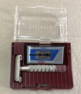 Vintage Gillette Red Tip Vintage Double Edge Safety Razor 3 1955 | eBay