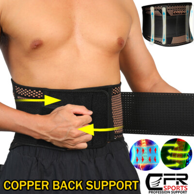 Copper Lower Back Support Belt Waist Brace Lumbar Pain Relief for Men ...