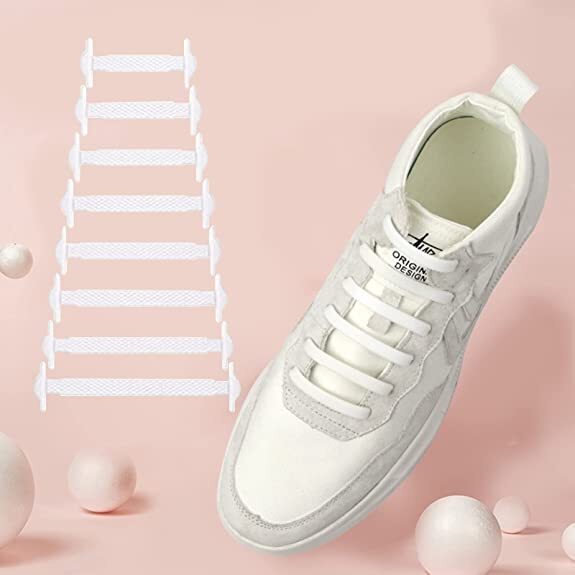 Elastic No Tie Shoe Laces Silicone Rubber shoelaces for trainers ...