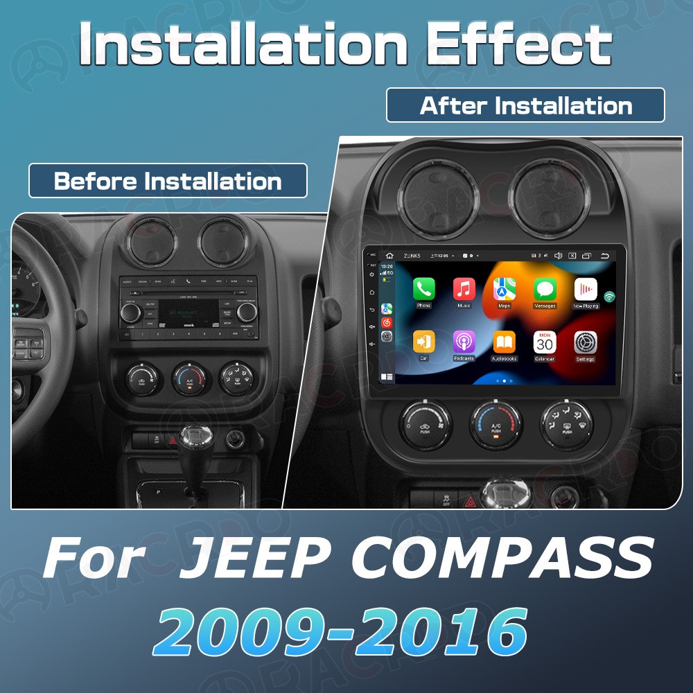 For Jeep Compass Patriot 2010-2016 Car Stereo Radio GPS Radio Carplay ...