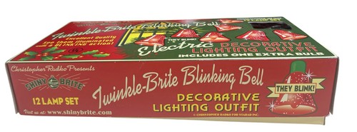 Vintage Shiny Brite Twinkle Blinking Bells 12 Light Set Christopher ...