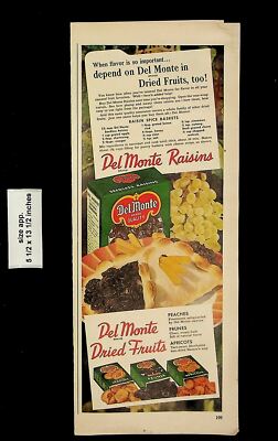 1951 Del Monte Raisins Dried Fruits Vintage Print Ad 21307 | eBay