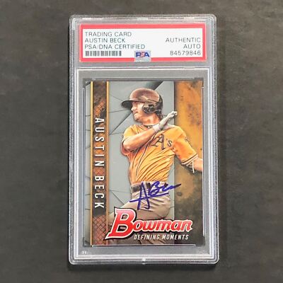 2017 BOWMAN Defining Moments #BDM-AB AUSTIN BECK Signed Card PSA ...