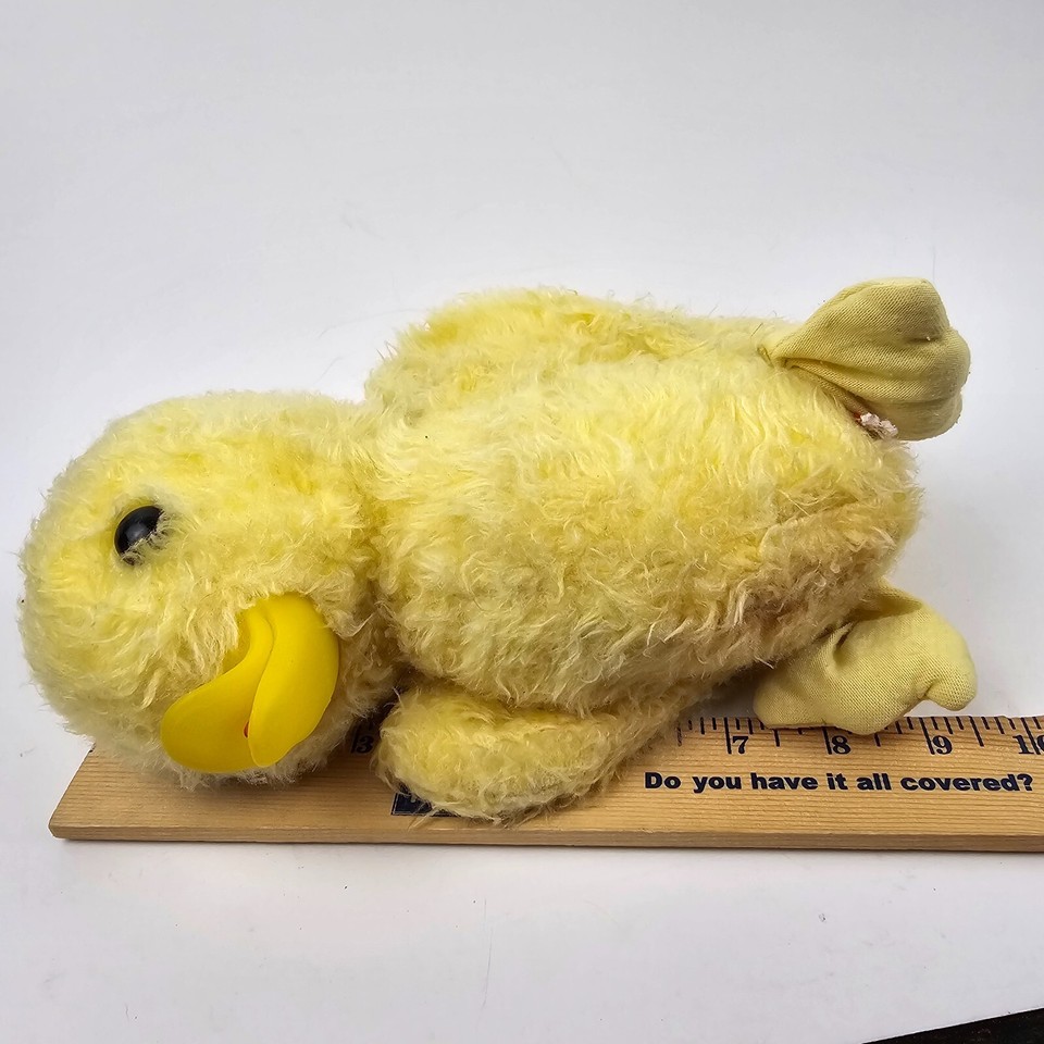 Vintage Plush Yellow Duck Rubber Beak Stuffed Animal Toy Ducky Duckie ...