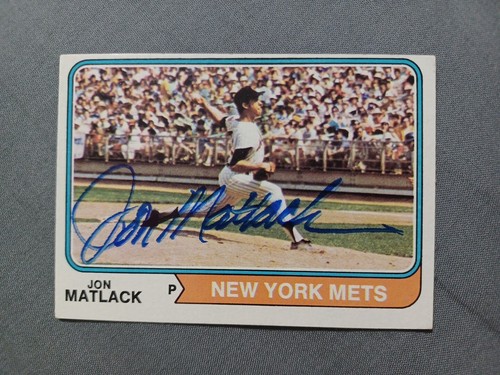 JON MATLACK 1974 Topps # 153 autographed signed card N.Y. METS 74 AUTO ...
