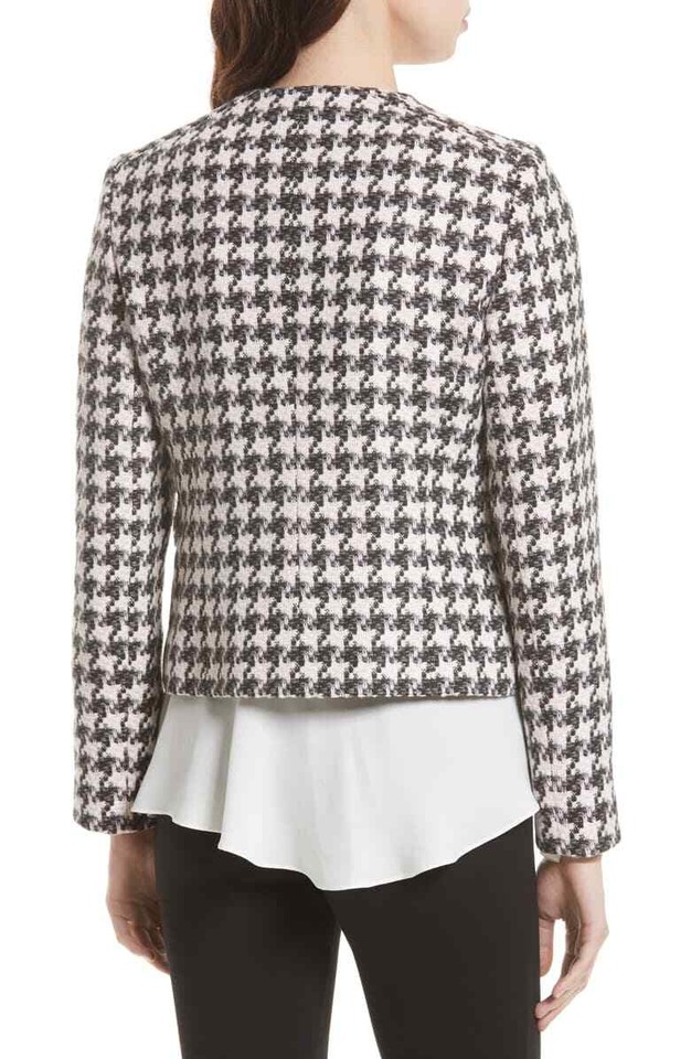 Helene Berman Fringe Trim Houndstooth Jacket in Pink/Grey Size S L14004 ...