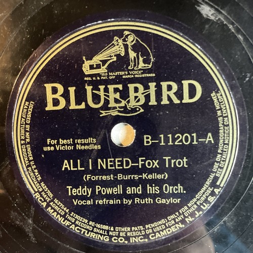 10" 78 RPM-Teddy Powell/Ruth Gaylor-All I Need/Sans Culottes/Bluebird B ...