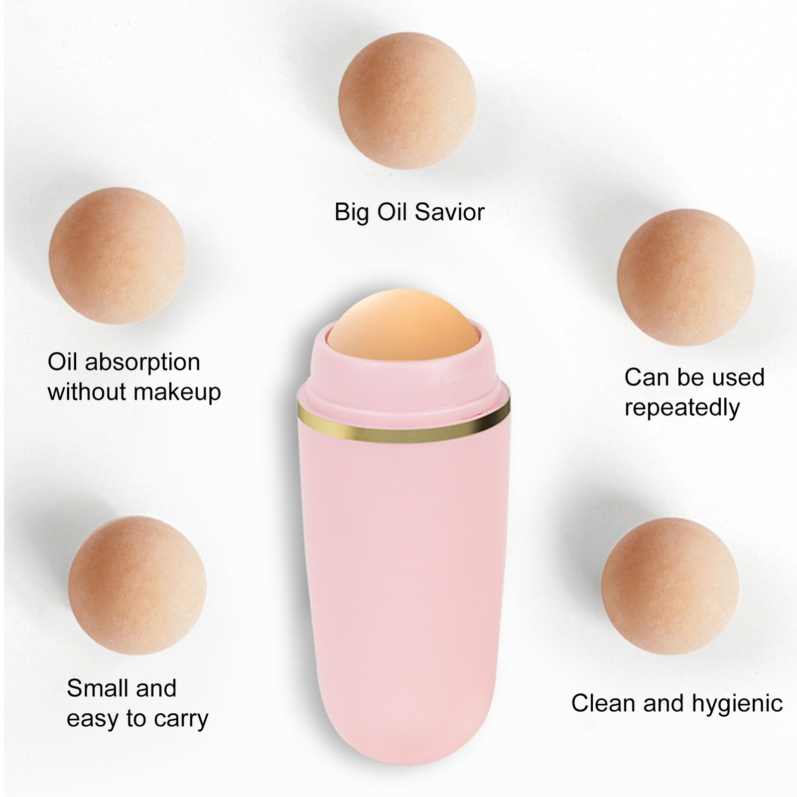 Volcanic Face Roller Shrink Pore Oil Absorption Mini Oil Absorbing ...