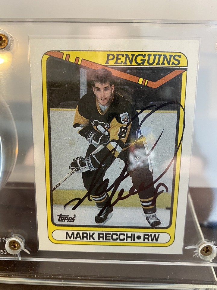 Mark Recchi Autographed Card & Puck Display | eBay