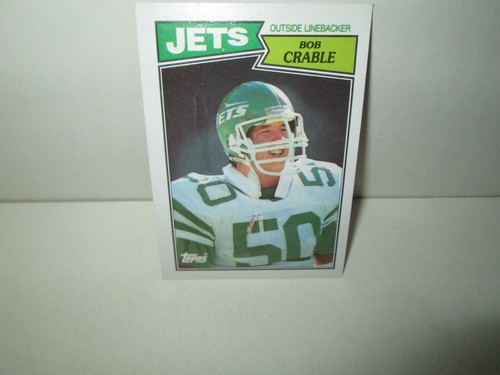 BOB CRABLE 1987 Topps Card #138 Rookie Rc Notre Dame NEW YORK JETS LB ...