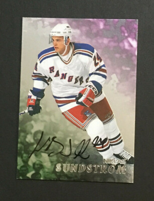 Niklas Sundstrom Rangers signed 1999 In The Game Hockey Card Auto ...