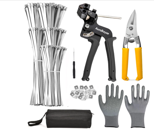 Stainless Steel Fastening Cable Tie Tool set Zip Gun Kit Heavy Duty ...