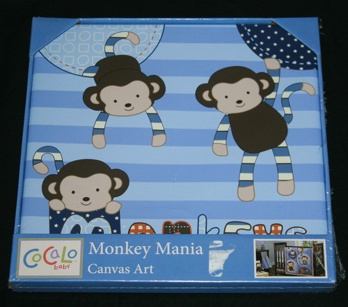 CoCaLo Monkey Mania Canvas Wall Art 12x12 nursery decor new | eBay