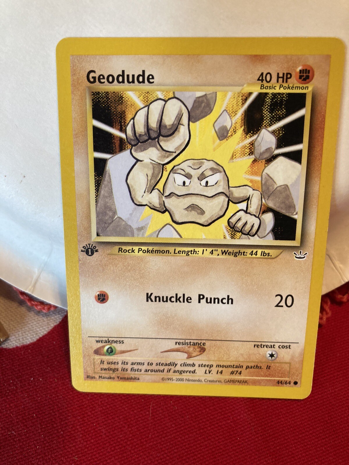1st Edition Geodude Pokémon Collectible 40 HP Basic 44/64 | eBay