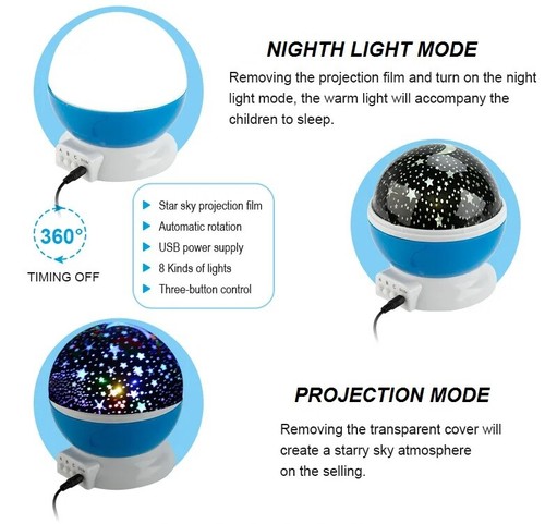 Starry Night Light Projector Star Sky Moon Lamp Kids Bedroom lights ...