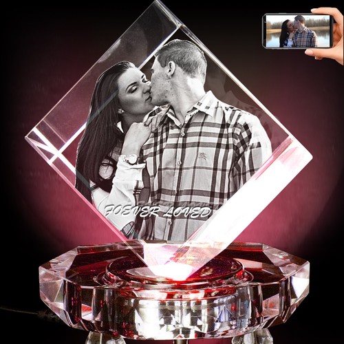 Personalized 3D Photo Crystal Custom Picture Memorial Gifts w/Crystal ...