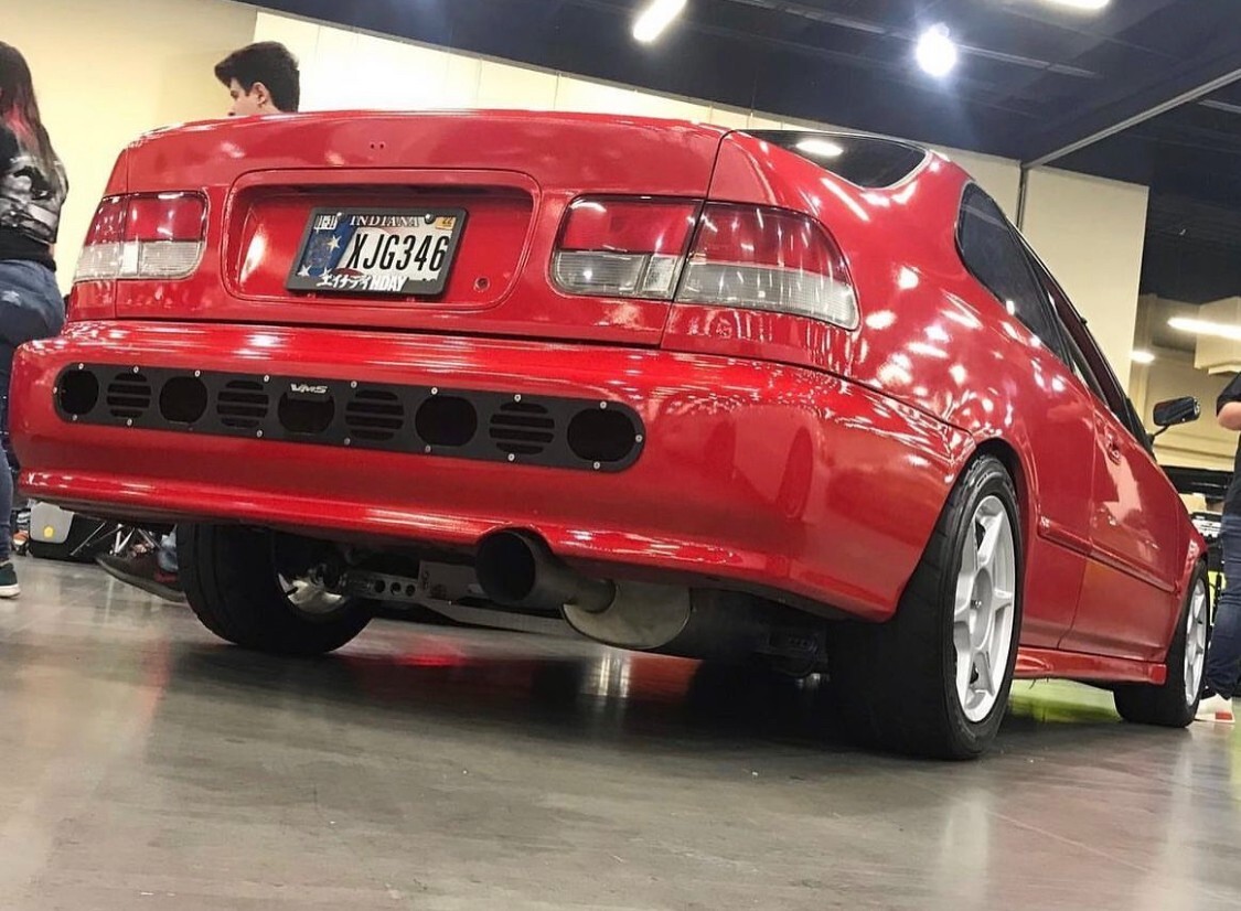 1PC Universal Honda Acura Aluminum Rear Bumper Race Air Diversion ...