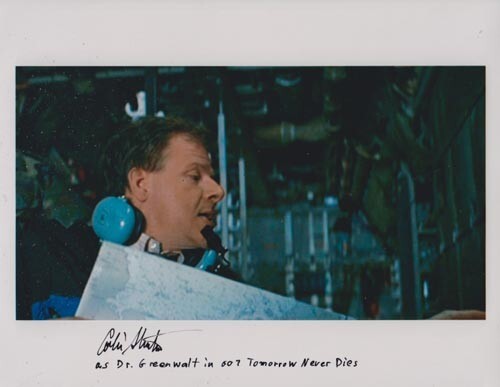 COLIN STINTON SIGNED 007 JAMES BOND AUTOGRAPH DR. GREENWALT TOMORROW ...