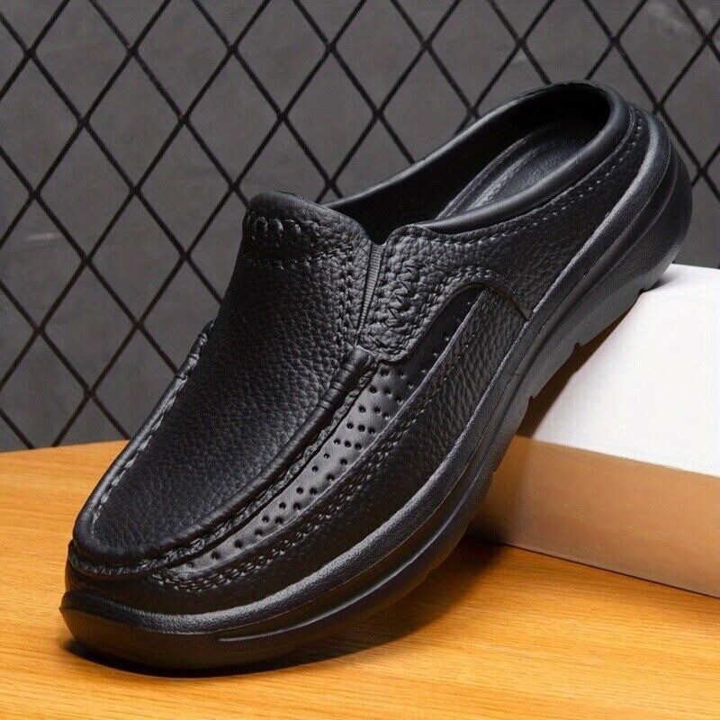 Men's Slip-on Mules Casual Walking Slippers Outdoor Backless Loafers ...