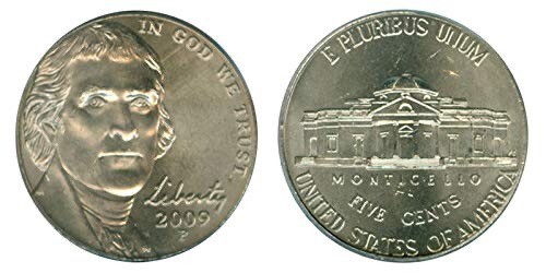 2009 P & D Jefferson Nickels - Monticello Reverse - Collectible Five ...