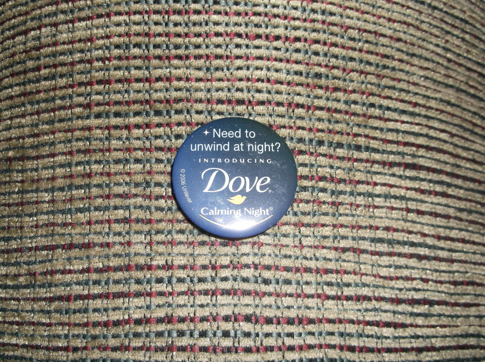 DOVE SOAP PIN 2006 PROMOTIONAL RETAIL STORE PIN (BUTTON) Calming Night ...