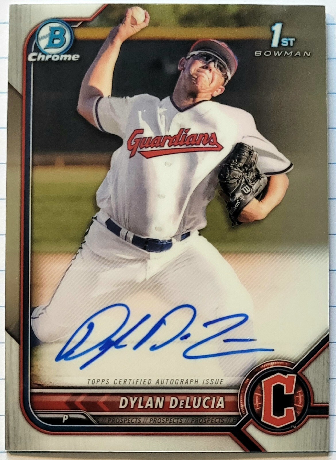 2022 Bowman Chrome Draft 1st Dylan DeLucia Autograph #CDA-DDA Guardians ...