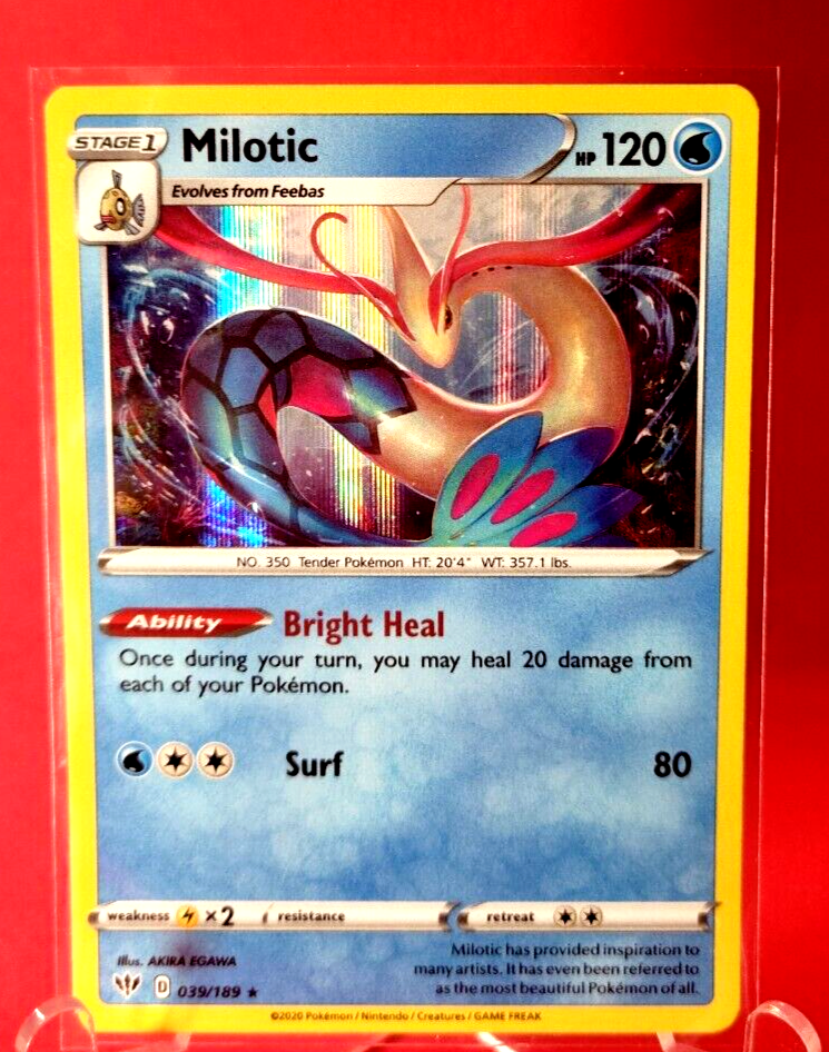 Milotic HP120 2020 Collectible Holo Pokemon Trading Card No. 039/189 | eBay