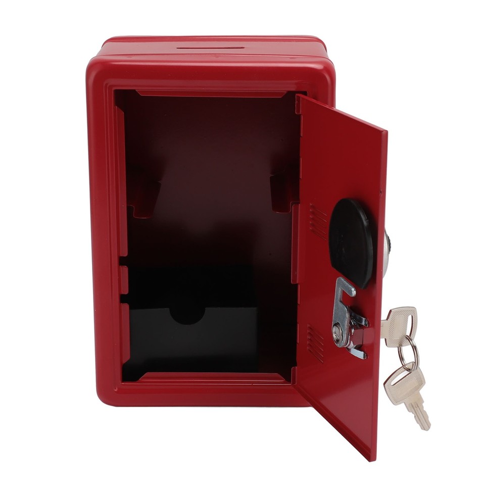 Mini Safe Box Durable Lock And Key For Desks And Bookshelves Red EGXG ...