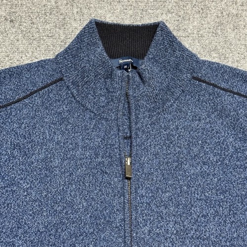 Faconnable Jacket Mens XL Blue Lambs Wool Sweater Full Zip Lambswool | eBay
