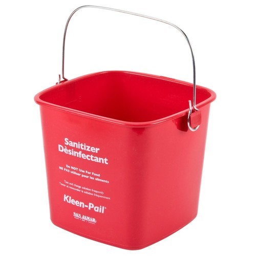 San Jamar Kleen-Pail® Plastic Cleaning Bucket 8 Quarts Red 757753110608 ...