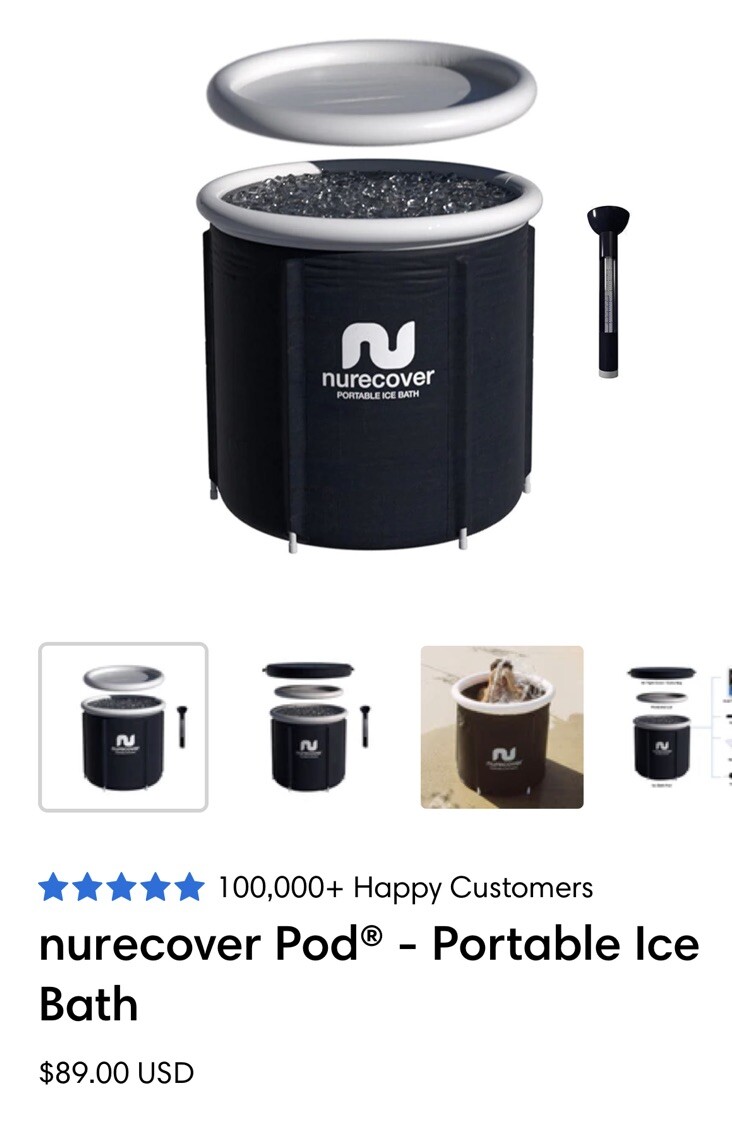 Portable ICE BATH tub 400liter NureCover | eBay