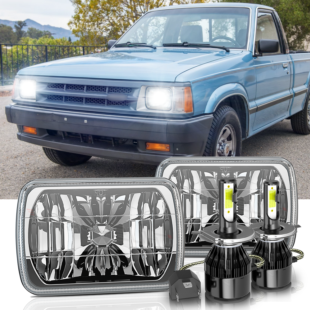 for Mazda B2000 B2200 B2600 RX-7 Pickup H6054 Black 7x6 inch Led Hi/Lo Headlight | eBay